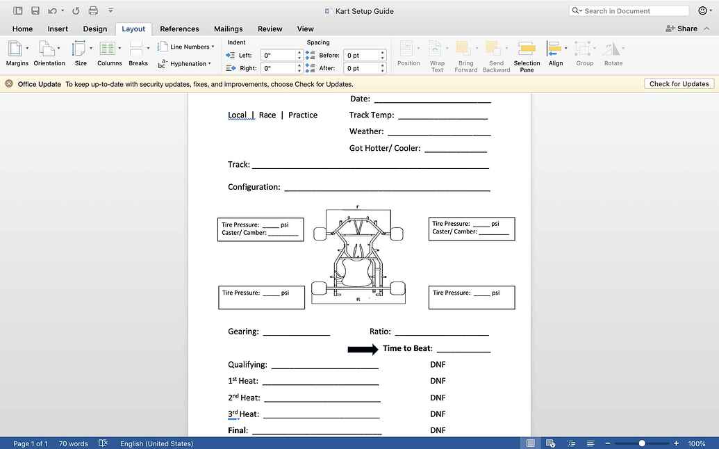 Developing Daily Set Up Guides/ Notes - Driving, Data & Fitness ...