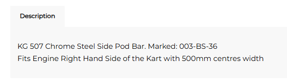 Searching for the dimensions of the kg507 side pod mounts - KartPulse ...